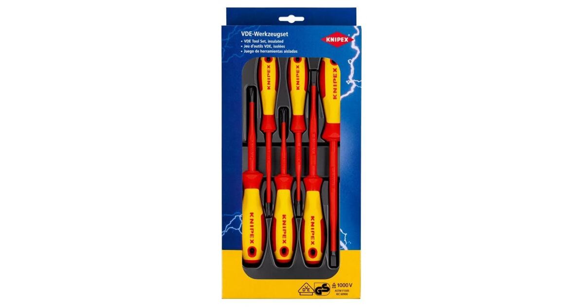 KNIPEX sada šroubováků VDE 1000V, PL+PH, 6-dílná, DIN EN/IEC 60900, 002012V02 - Nářadí Hornig