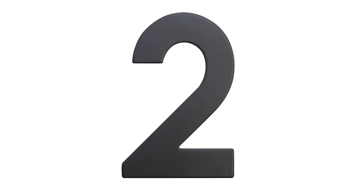 číslo domovní 2, 75mm, nerezové, ČERNÉ - Nářadí Hornig
