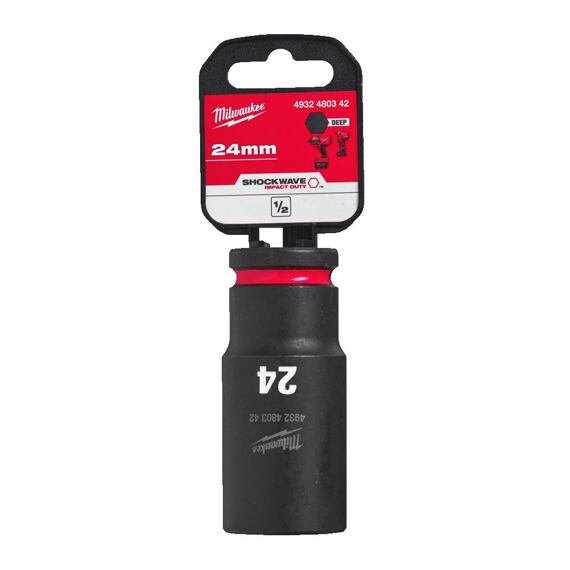 MILWAUKEE 4932480342 hlavice nástrčná průmyslová prodloužená 1/2", 24mm ...